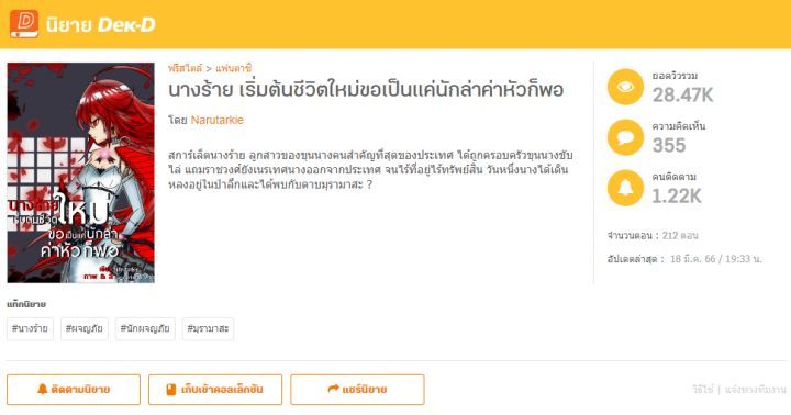 นางร้าย เริ่มต้นชีวิตใหม่ขอเป็นแค่นักล่าค่าหัวก็พอ ตอนที่ 212 (อ่านฟรี) | Dek-D.com