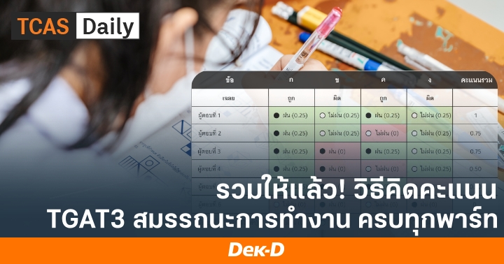 เจาะลึก! เกณฑ์การให้คะแนน TGAT3 สมรรถนะการทำงาน TCAS66